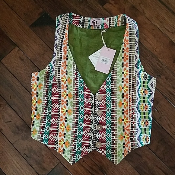 V&I | Jackets & Coats | Buckle Multi Color Vest | Poshmark